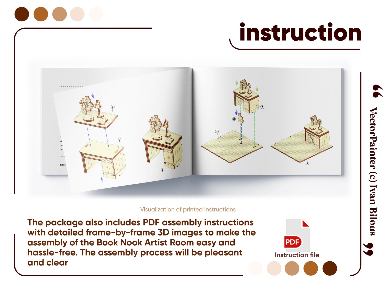 Coffee Shop Book Nook – Laser Cut File for DIY Diorama – Vector Painter
