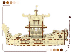 Fantasy Ship - Laser Cut File, Plywood Project for Cutting Machines ...
