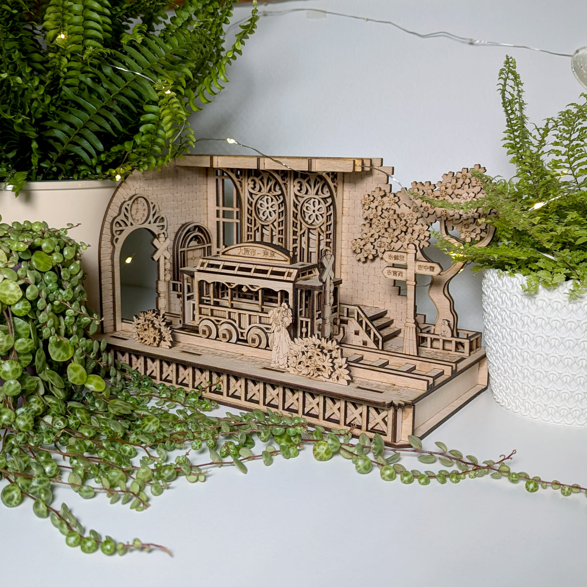 Japanese Tram Station Diorama – Vector Painter