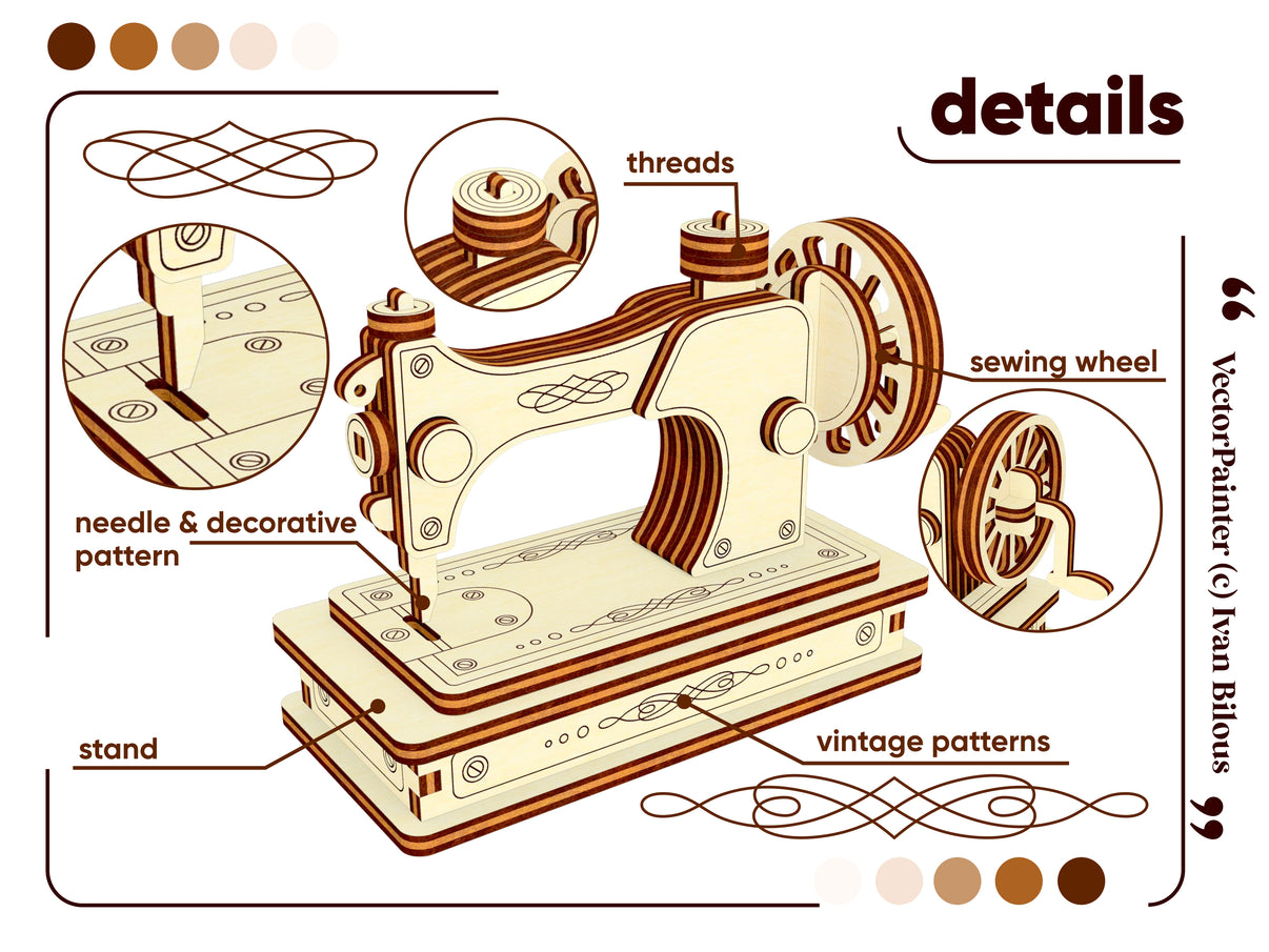 Sewing machine - Laser Cut File – Vector Painter