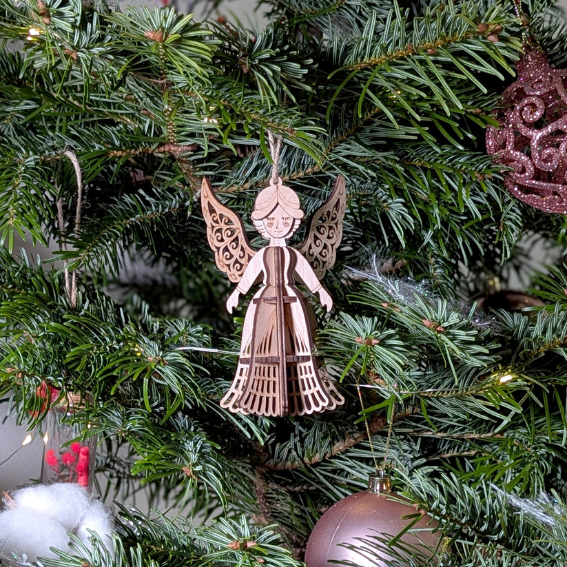 Angel Ornament - Laser Cut File, SVG Christmas 3d design – Vector Painter