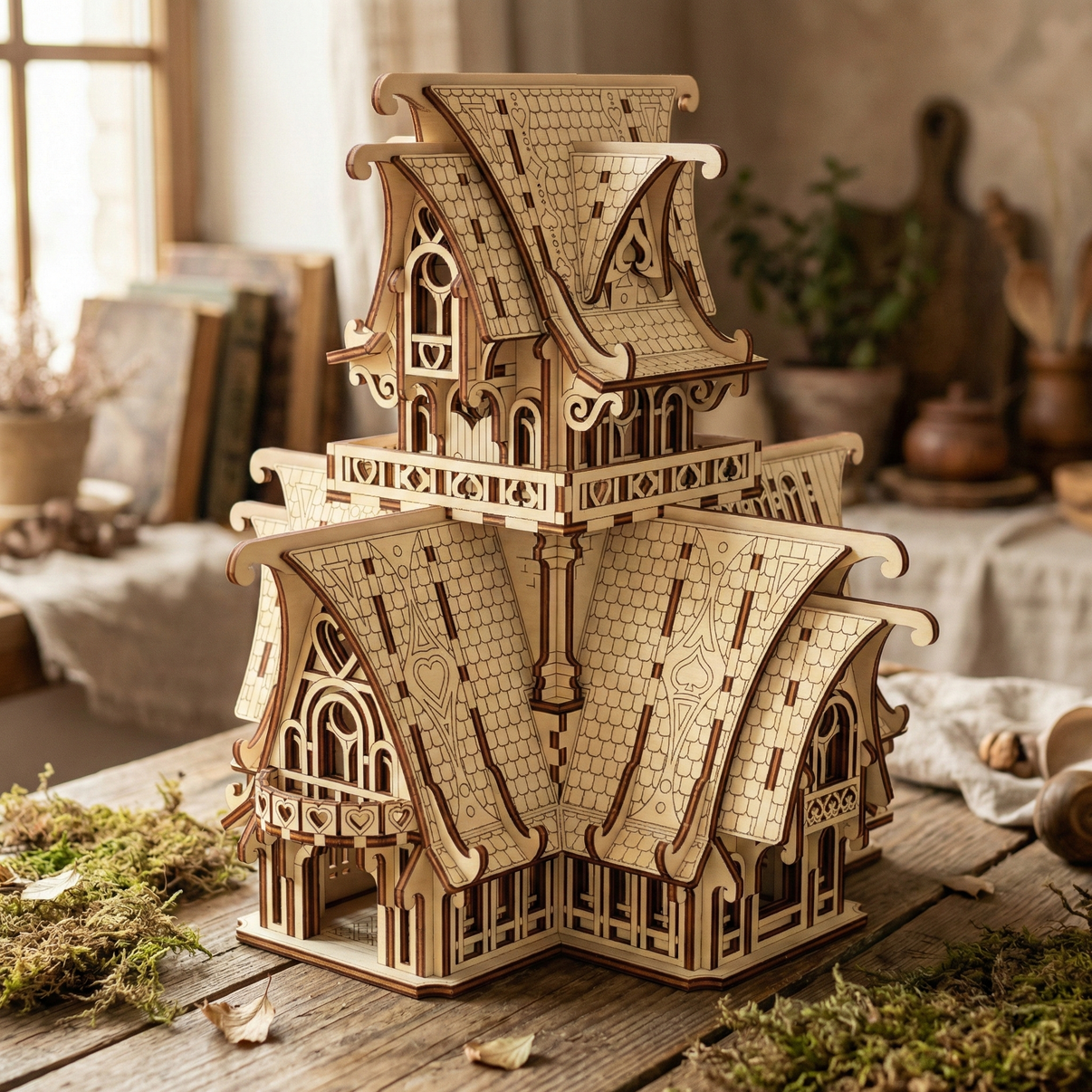 Card Castle Laser Cut Design | Wooden Castle SVG DXF Files – Vector Painter