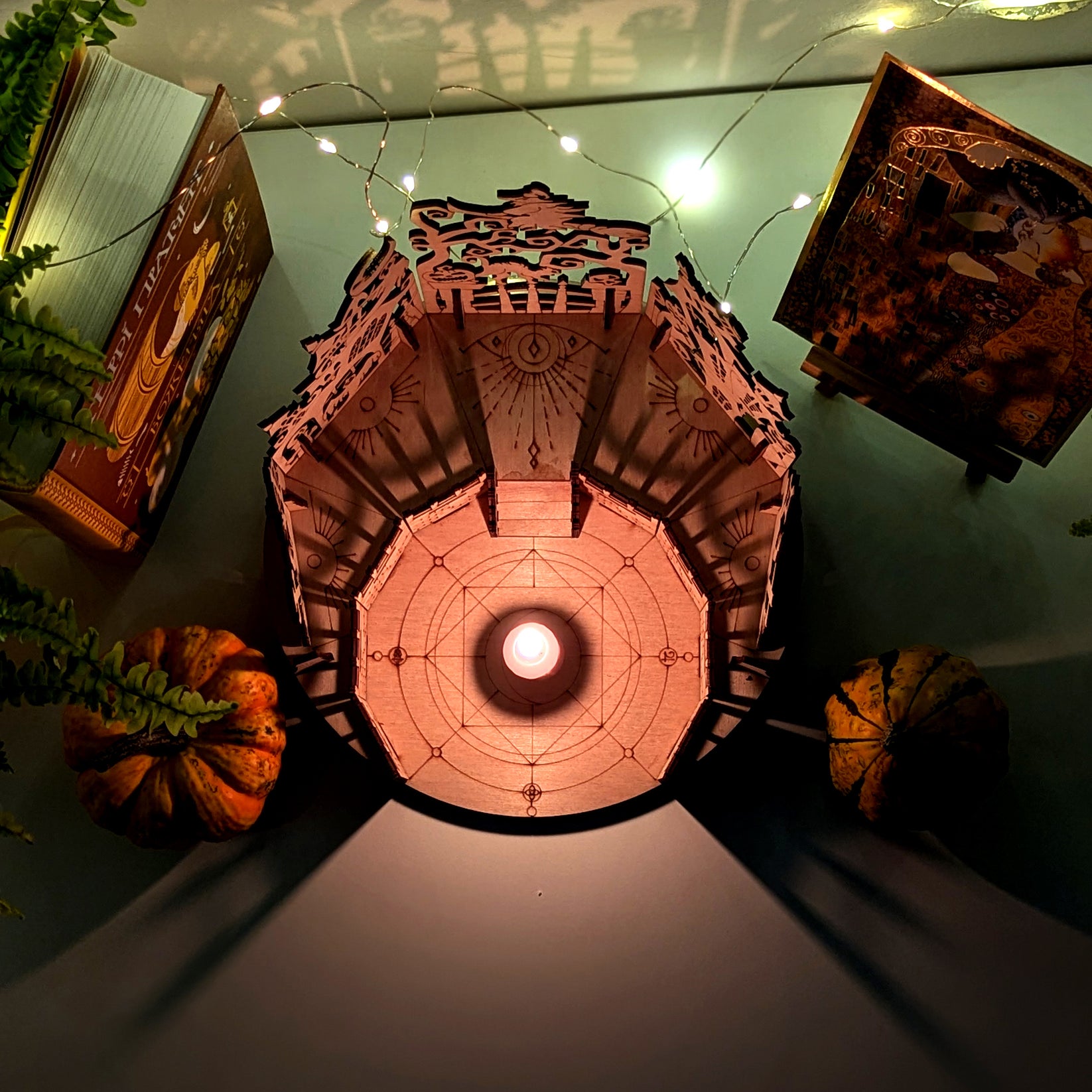 Halloween Scene - Laser Cut File, SVG plan of Shadow Lamp with Witch ...