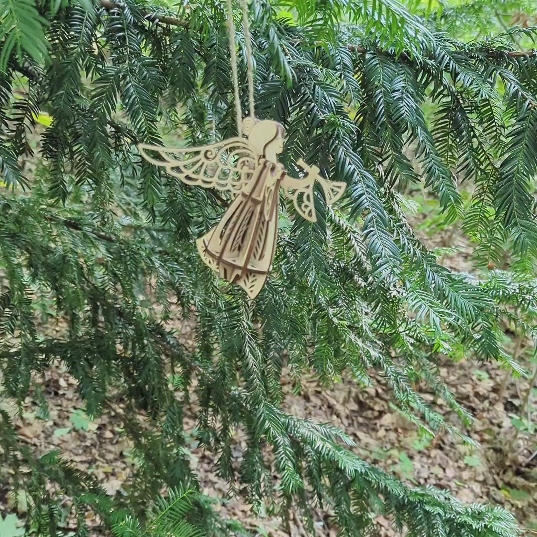 Angel Ornament - Laser Cut File, SVG Christmas 3d design – Vector Painter