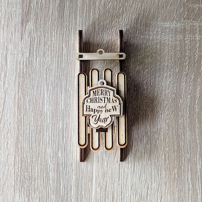 Christmas Sled Ornament - Laser Cut File – Vector Painter