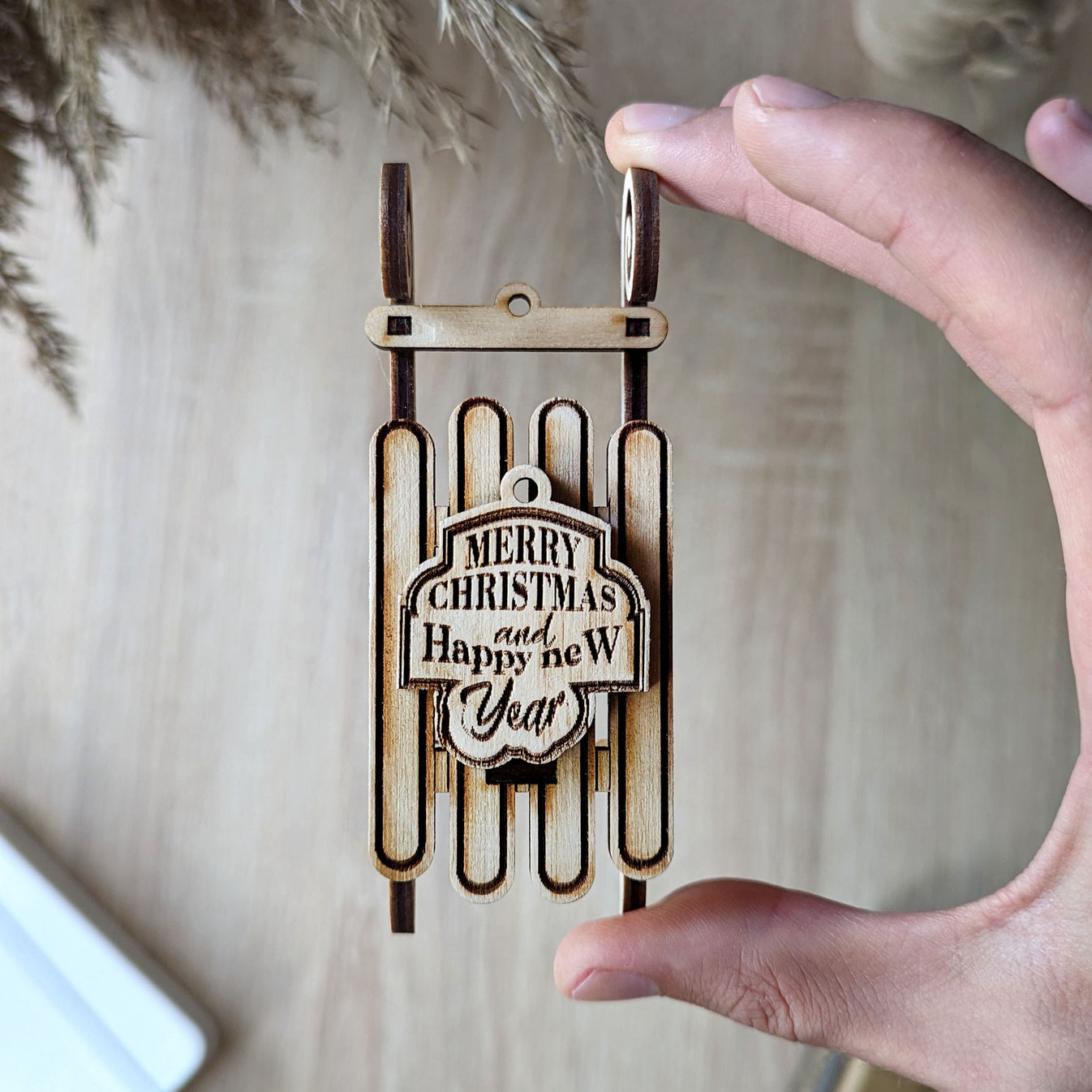 Christmas Sled Ornament - Laser Cut File – Vector Painter