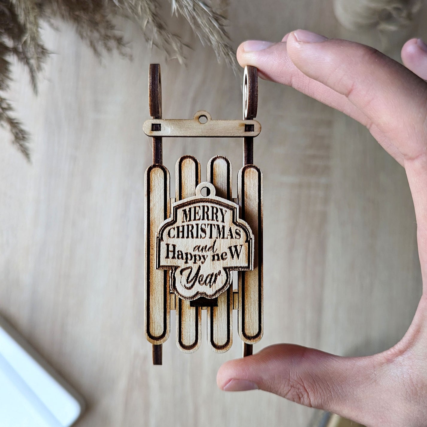 Christmas Sled Ornament - Laser Cut File – Vector Painter