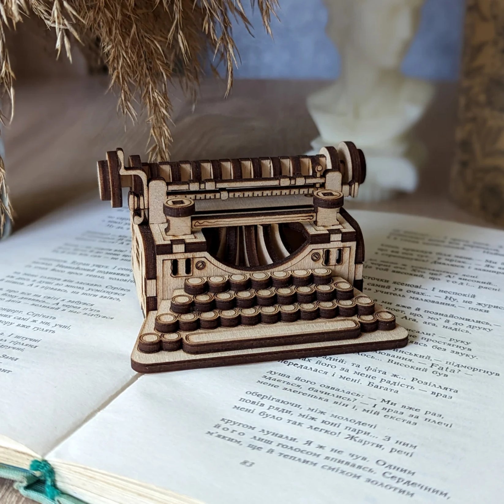 Typewriter miniature - Laser Cut File, Ready made plywood project ...