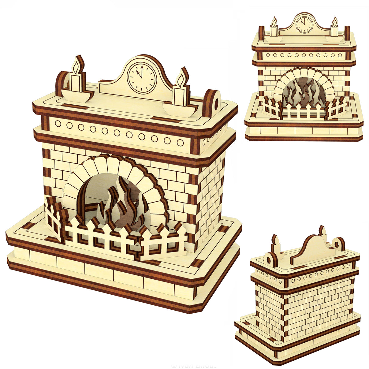 Fireplace Plywood Miniature & Ornament - Laser Cut File – Vector Painter