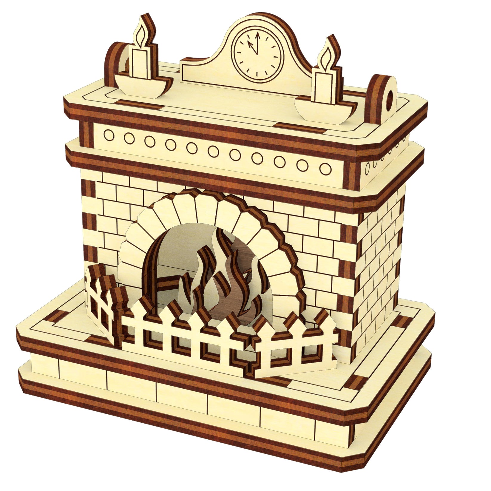 Fireplace Plywood Miniature & Ornament - Laser Cut File – Vector Painter