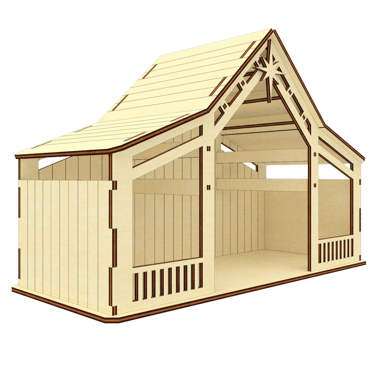 Nativity barn - Laser Cut File – Vector Painter