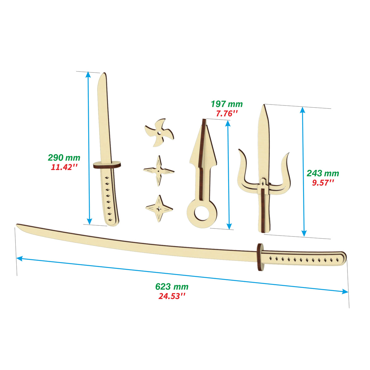 Ninja set (sword, nife, stars, sai) – Vector Painter