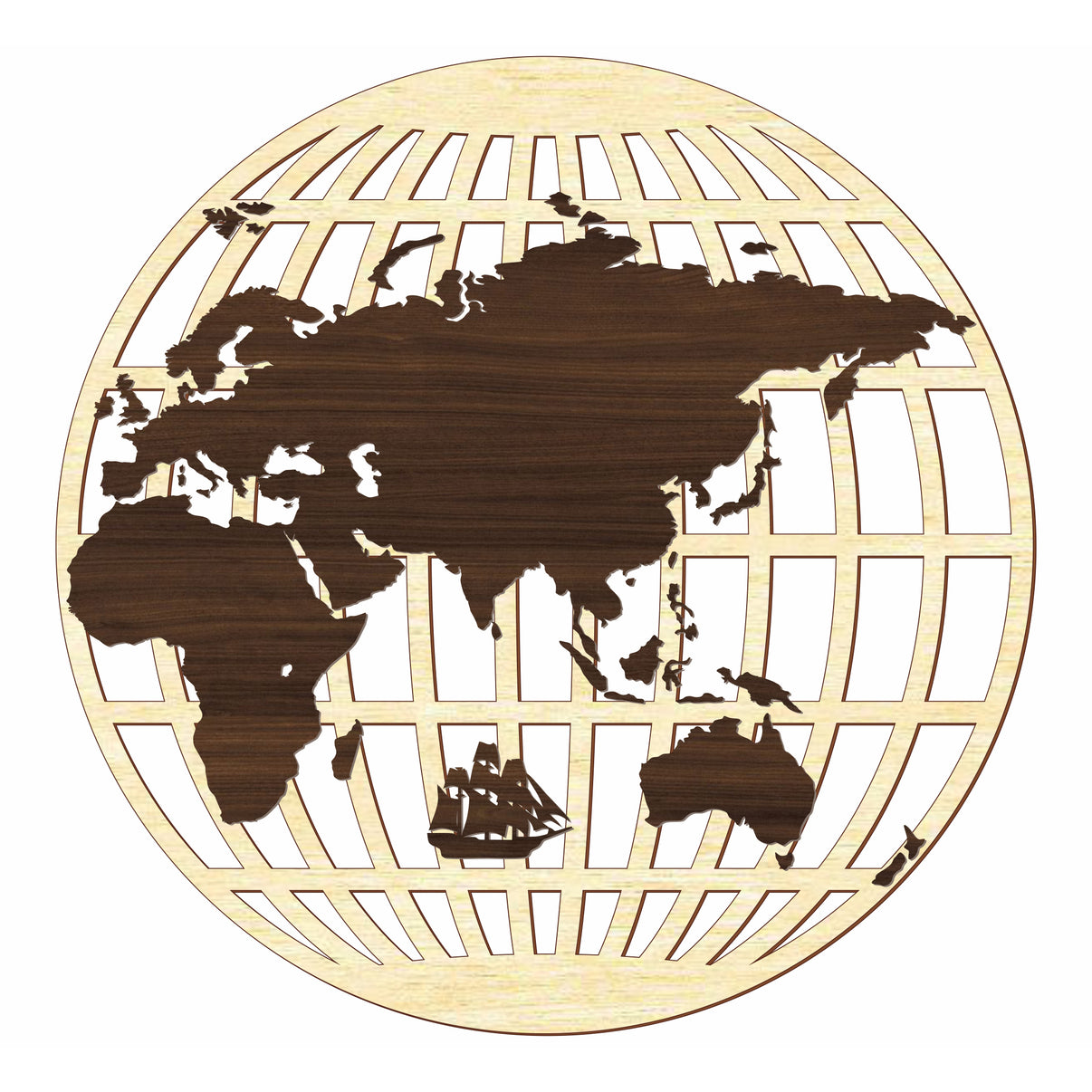 Round World Map - Laser Cut File SVG & DXF – Vector Painter