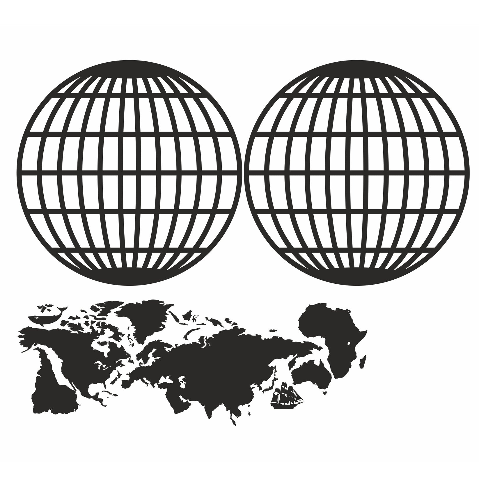 Round World Map - Laser Cut File SVG & DXF – Vector Painter