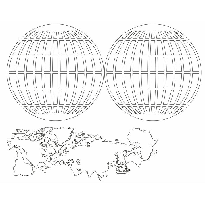 Round World Map - Laser Cut File SVG & DXF – Vector Painter