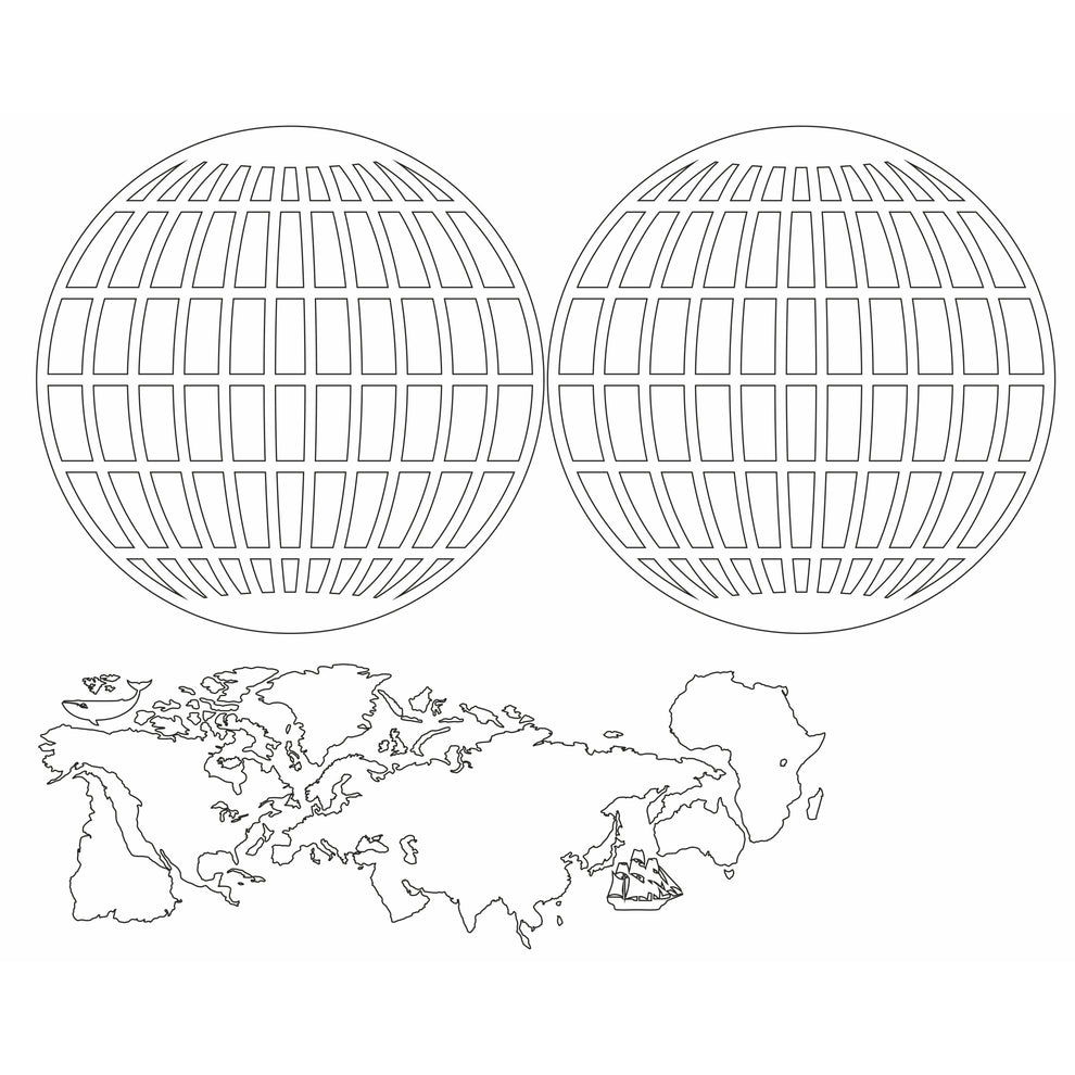 Round World Map - Laser Cut File SVG & DXF – Vector Painter