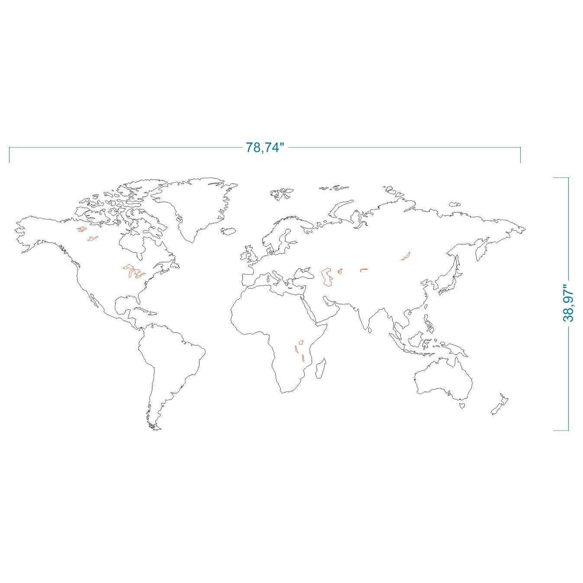 World Map for Wall – Vector Painter
